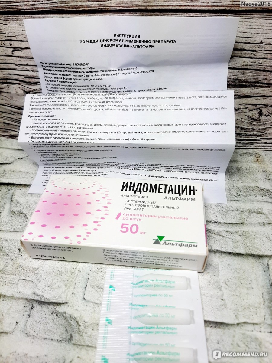 Свечи Альтфарм Индометацин суппозитории ректальные - «Зуд и жжение при ...