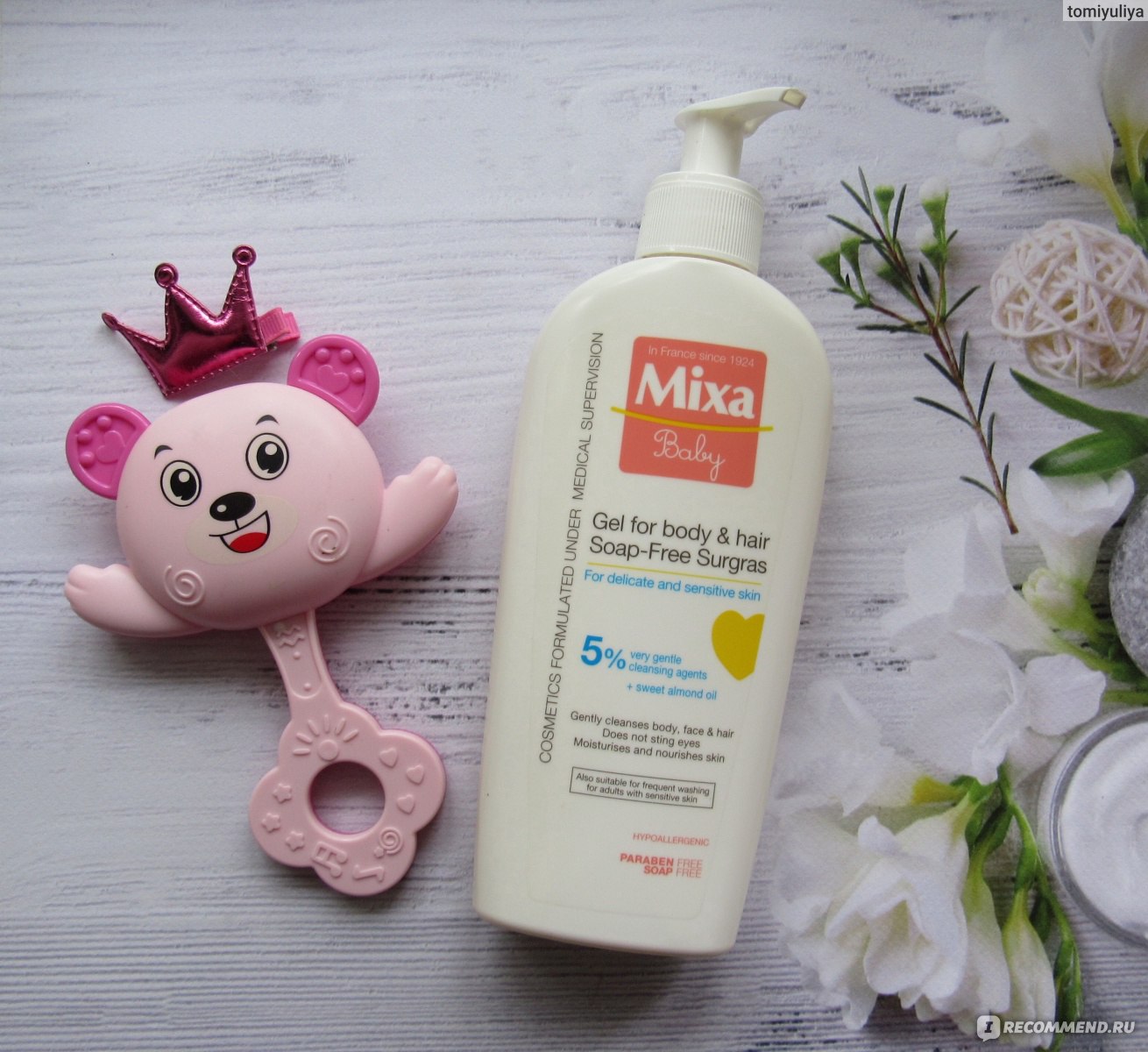 Гель для душа MIXA Baby Gel For Body & Hair Soap-Free Surgras Детский ...