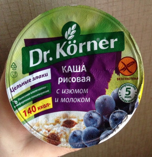 Готовая каша Dr.Korner Рисовая с изюмом и молоком | отзывы